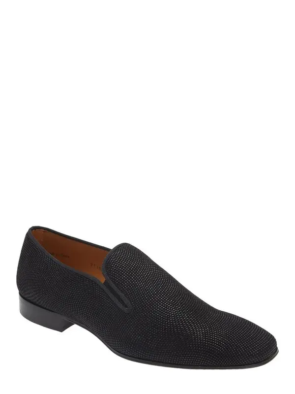 Mezlan Notte Glass Bead Slip-on Loafer - Black