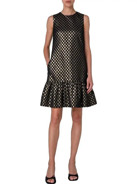Akris Metallic Dot Jacquard Dress - Goldlack