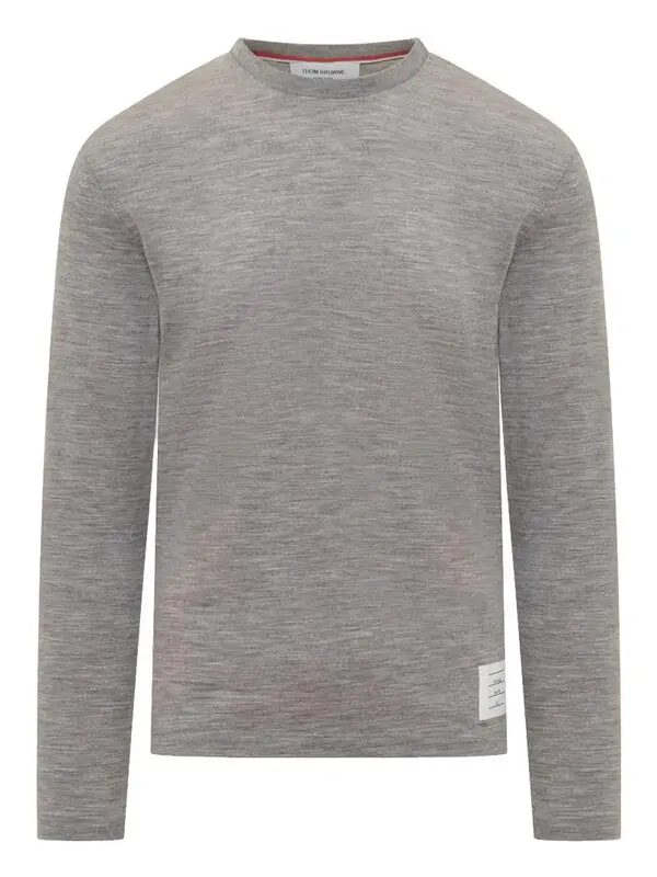 Thom Browne Crew Neck Long Sleeve Sweater - Grey