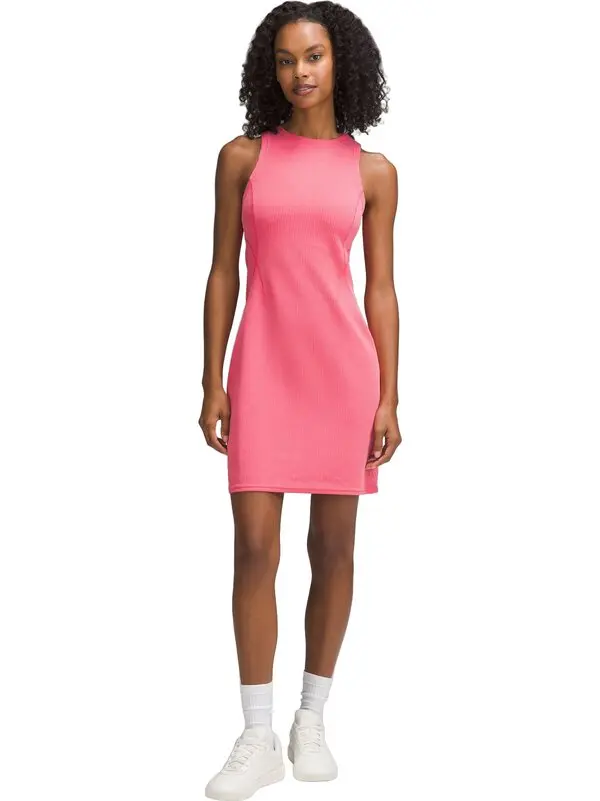Lululemon Ribbed Softstreme Slim-fit Tank Dress - Glaze Pink