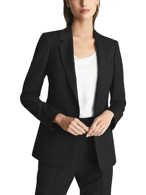 REISS Petite Haisley Single Breasted Blazer - Black