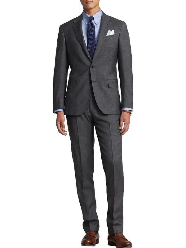 Polo Ralph Lauren Sharkskin Wool Single-breasted Suit - Medium Grey Multi