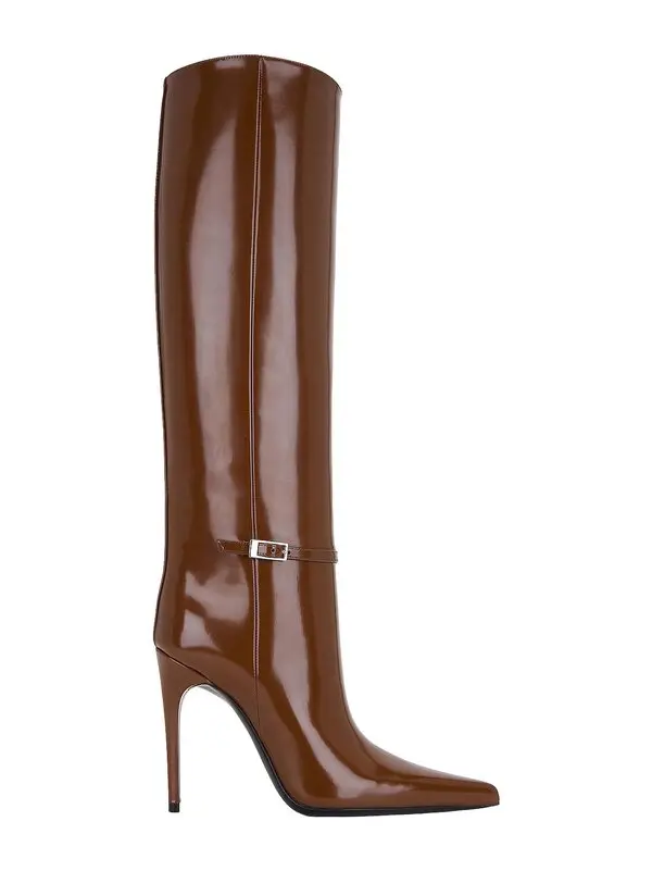 Saint Laurent Vendome High Heel Boots - Soil Brown
