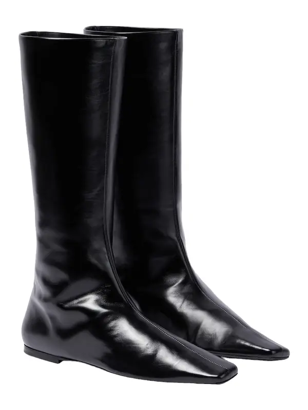 THE ROW Bette Leather Knee-high Boots - Black