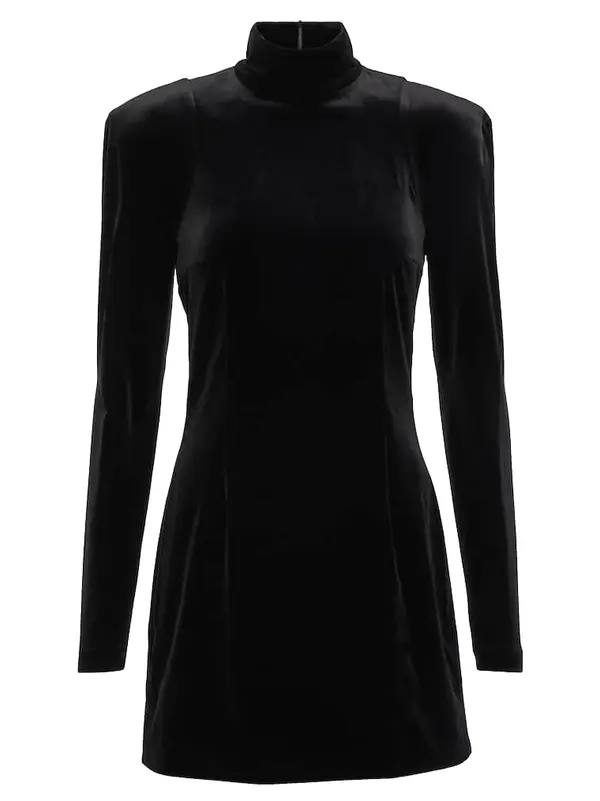 Patou Velvet Minidress - Black