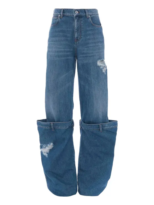 JW Anderson Distressed Bucket Jeans - Blue