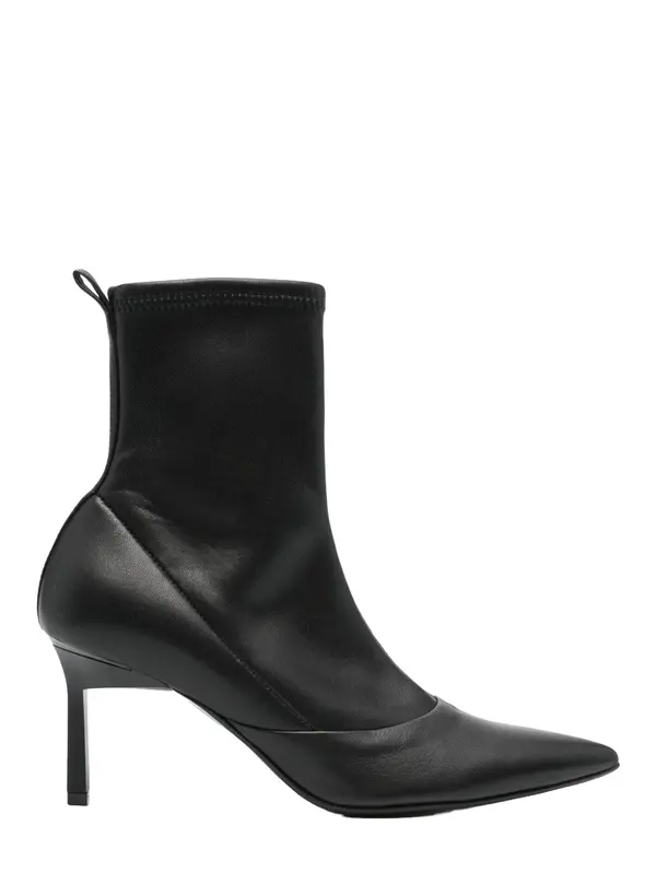Calvin Klein 75mm Leather Ankle Boots - Black