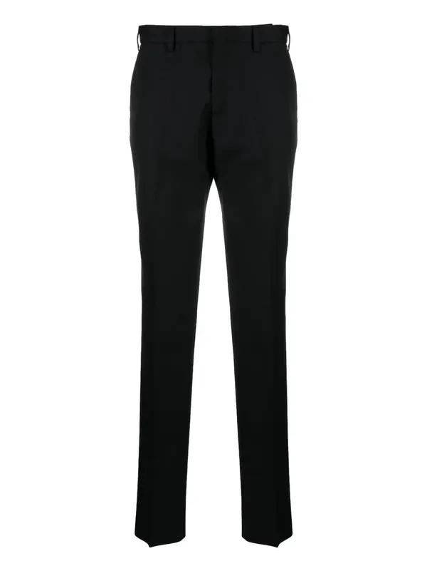 LARDINI Twill-weave Wool Tailored Trousers - Black