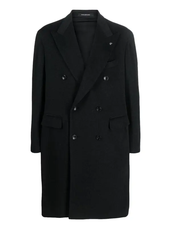 Tagliatore Logo-plaque Double-breasted Coat - Grey