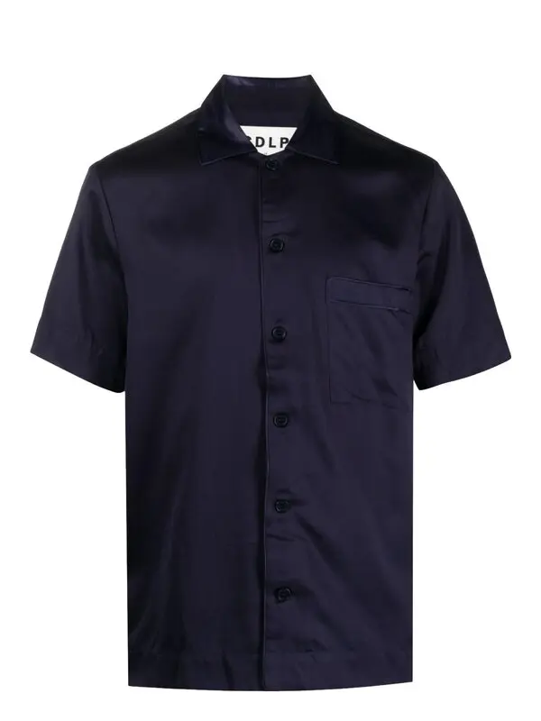 CDLP Short-sleeve Satin-finish Shirt - Blue