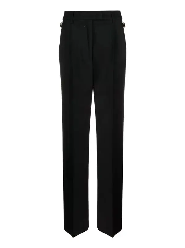 PT TORINO Pressed-crease Straight-leg Trousers - Black