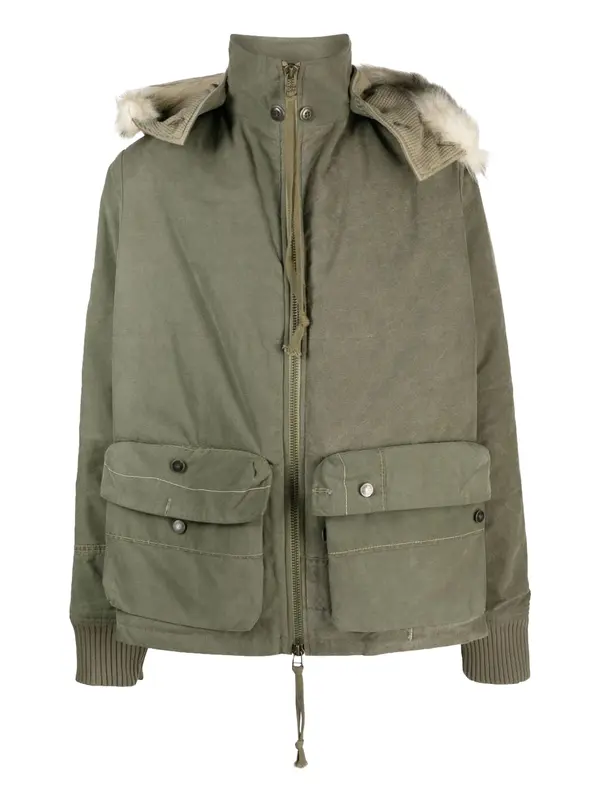 GREG LAUREN Army Tent Retro Zip-up Jacket - Green