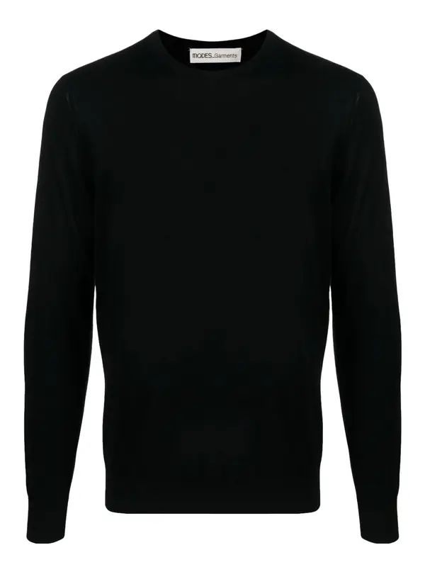 MODES Fine-knit Merino Wool Jumper - Black