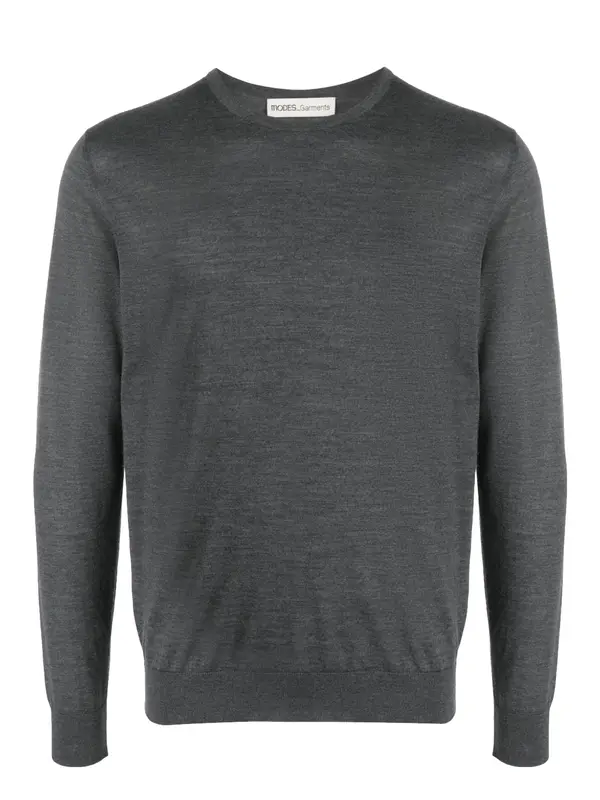 MODES Fine-knit Merino Wool Jumper - Grey