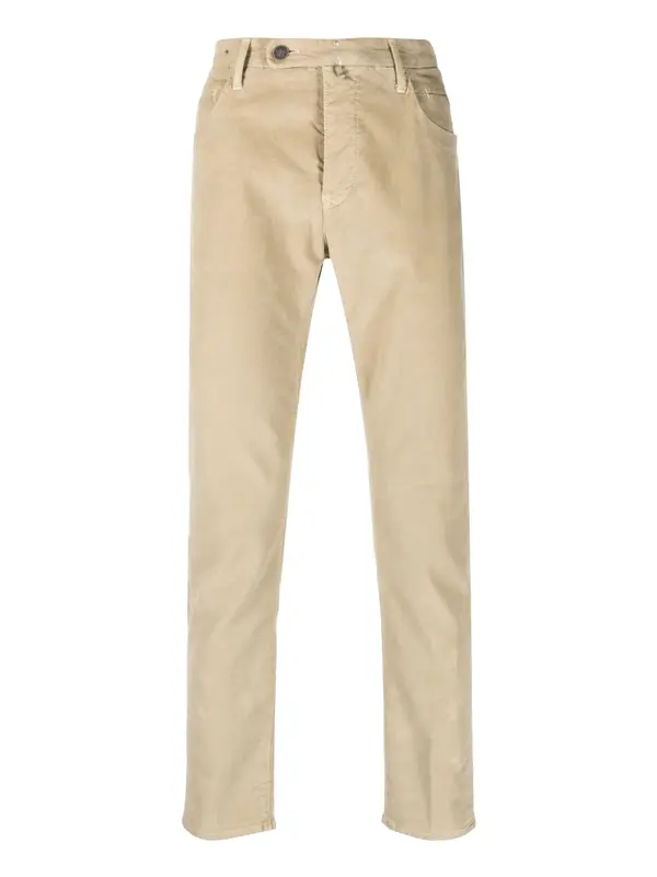 Incotex Slim-cut Cotton Trousers - Neutrals