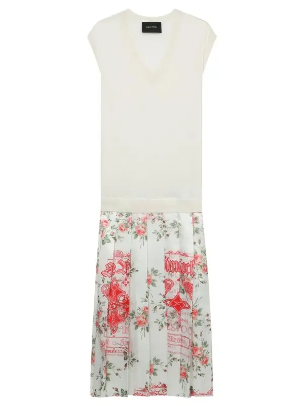 Simone Rocha Panelled Wool-silk Sleeveless Dress - White
