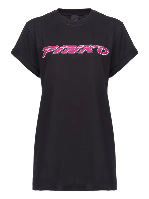 Pinko Logo-embellished T-shirt - Black