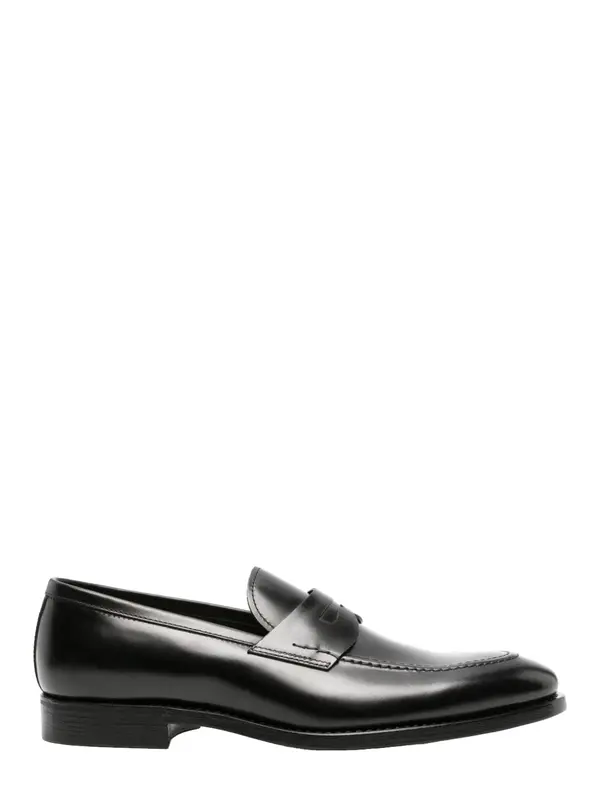 HENDERSON BARACCO Penny-slot Leather Loafers - Black
