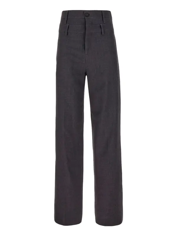 AMBUSH High-waisted Virgin Wool Trousers - Grey