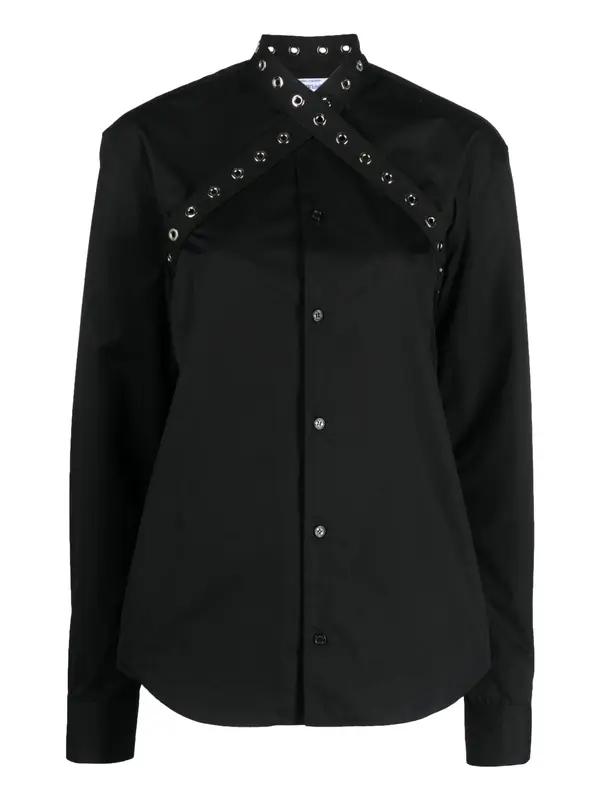 Off-White Eyelet-strap Cotton Shirt - Black