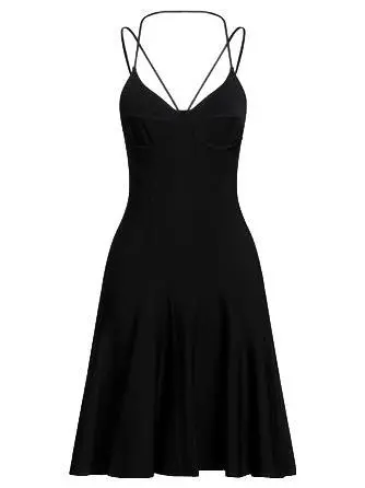 Alexander McQueen Crepe Midi Dress - Black