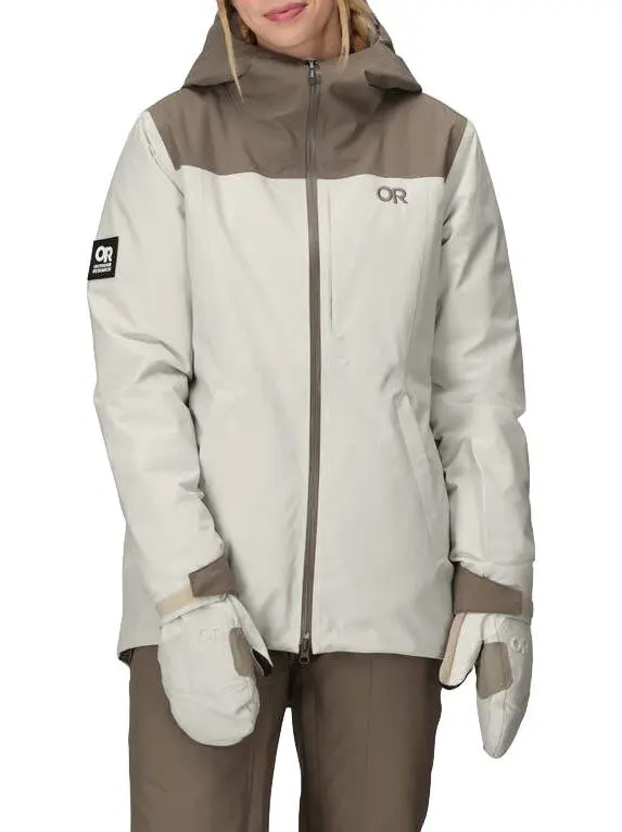 OUTDOOR RESEARCH Snowcrew Waterproof Hooded Ski Jacket - Oyster/sable