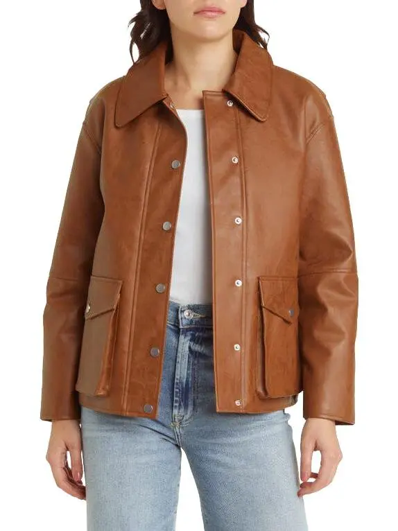 Rails Mathis Faux Leather Jacket - Russet