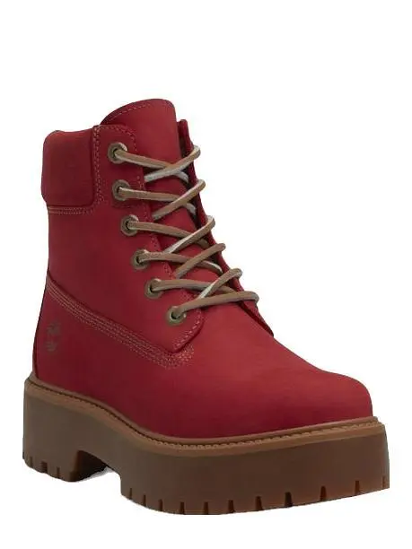 Timberland Stone Street 6-inch Waterproof Lace-up Leather Boots - Medium Red Nubuck