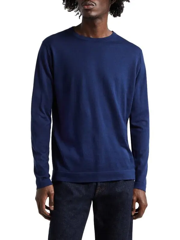 John Smedley Weatherby Cotton Sweater - French Navy