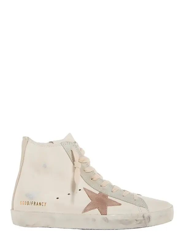 GOLDEN GOOSE Francy High-top Sneakers - Cream/brown