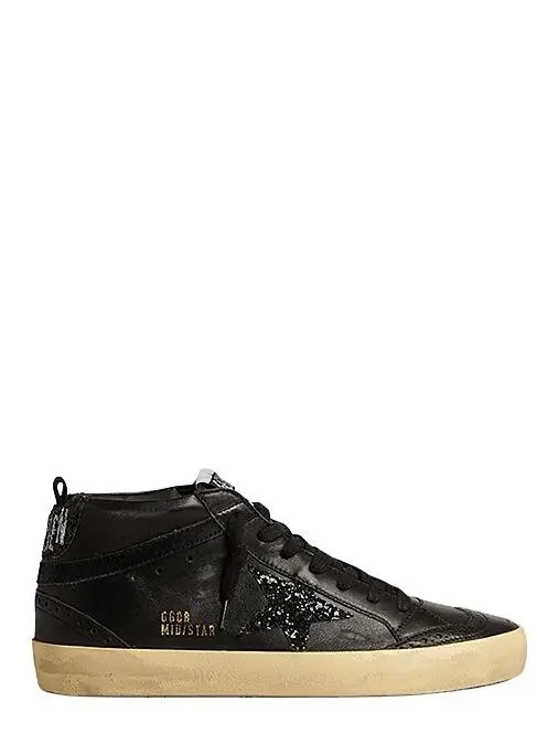 GOLDEN GOOSE Glitter Star Mid-top Sneakers - Black