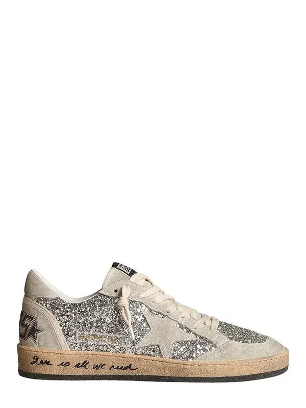 GOLDEN GOOSE Ball Star Glitter Low Top Sneakers - Silver/ice