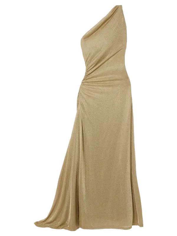 Tove Vivien One-shoulder Metallic Maxi Dress - Gold
