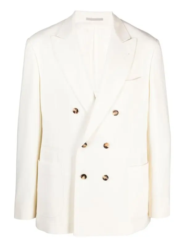 Brunello Cucinelli Peak-lapel Double-breasted Blazer - White