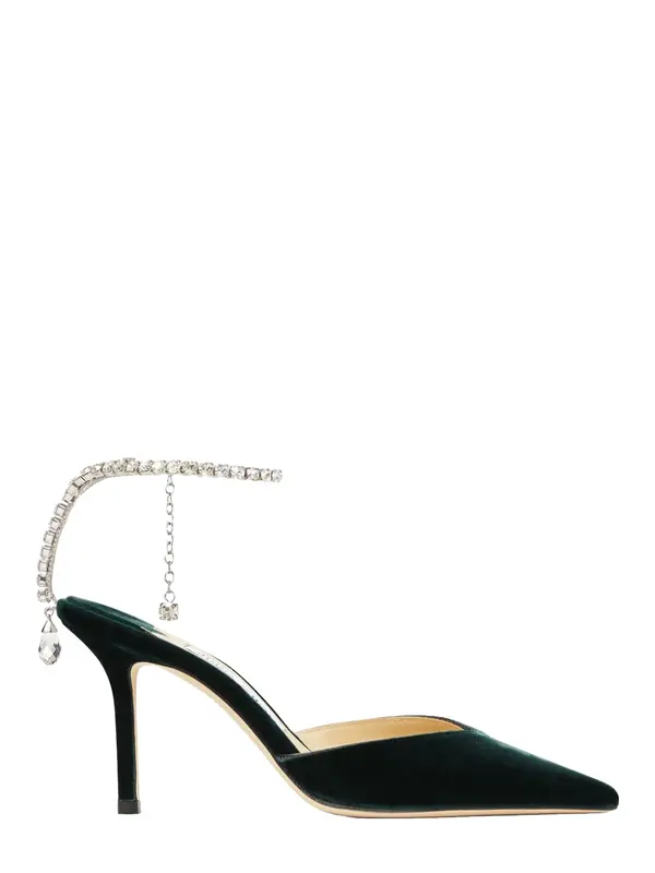 JIMMY CHOO Saeda 85mm Crystal-embellished Pumps - Green