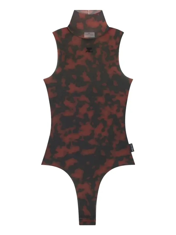 COURREGES Tortoise High Neck Bodysuit - Black