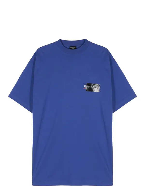 Balenciaga Political Campaign Print T-shirt - Blue