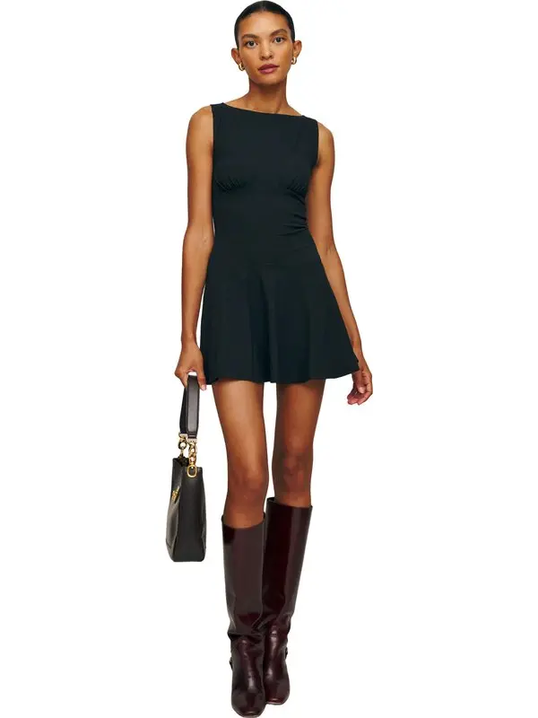 REFORMATION Mayve Knit Mini Dress - Black