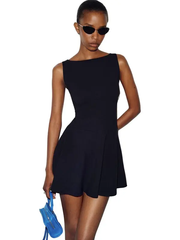 REFORMATION Mayve Knit Mini Dress - Black