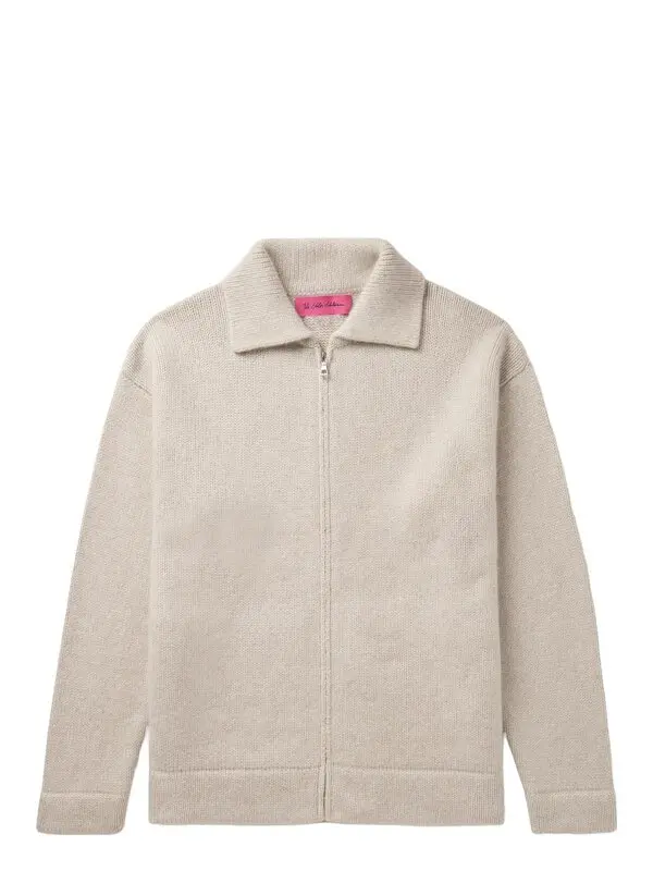THE ELDER STATESMAN Cashmere Zip-up Sweater - Neutrals
