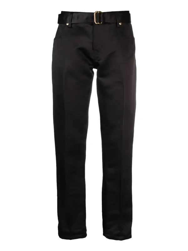 TOM FORD Duchesse-satin Silk Boyfriend Trousers - Black