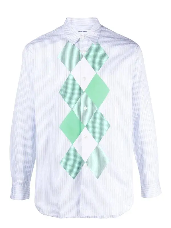 Comme Des Garçons Striped Cotton Shirt - White