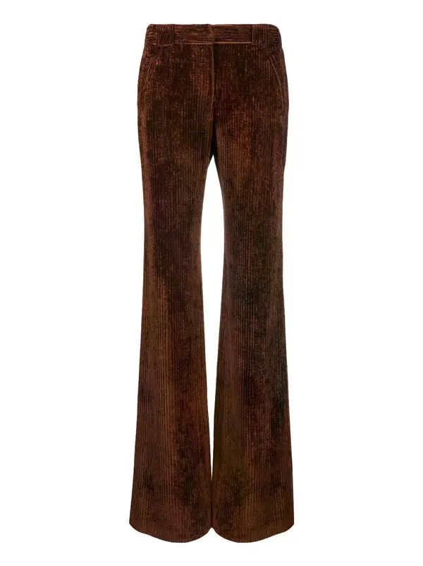Alberta Ferretti Corduroy Flared Trousers - Brown