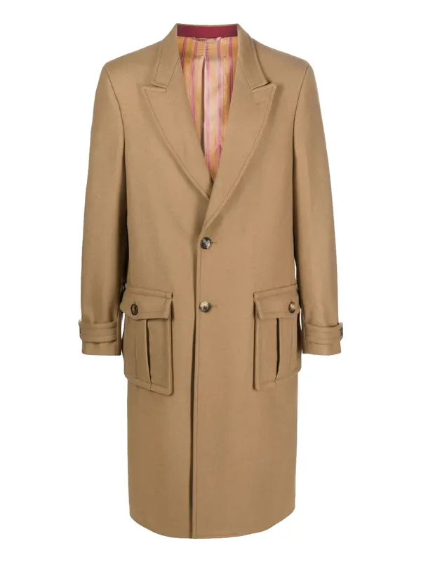Etro Single-breasted Wool-blend Coat - Neutrals