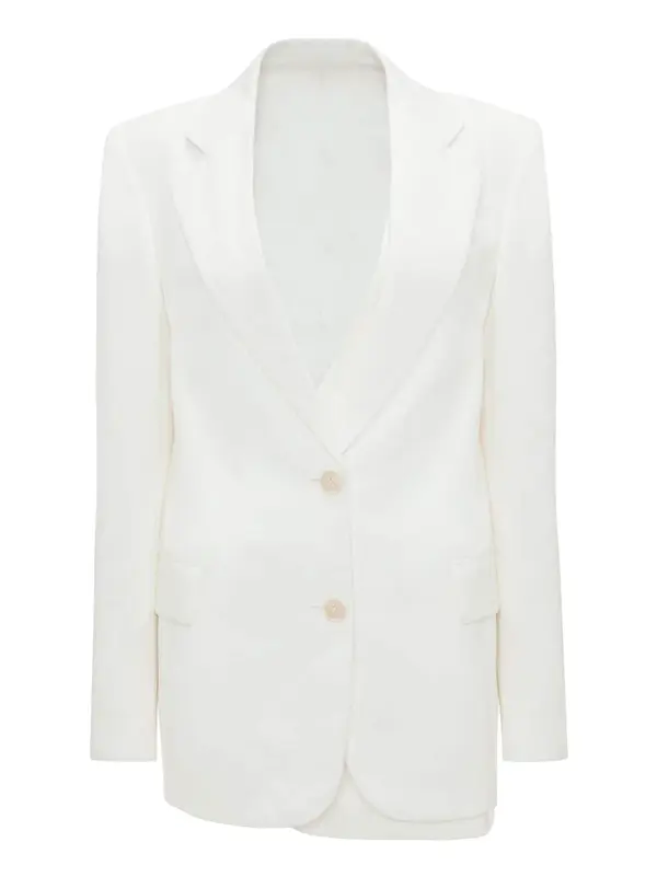 Victoria Beckham Asymmetric Double-layered Blazer - White