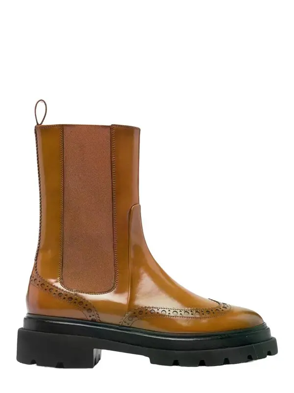 Santoni Leather Chelsea Boots - Brown