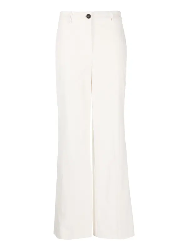 Lorena Antoniazzi Corduroy High-waist Wide-leg Trousers - White