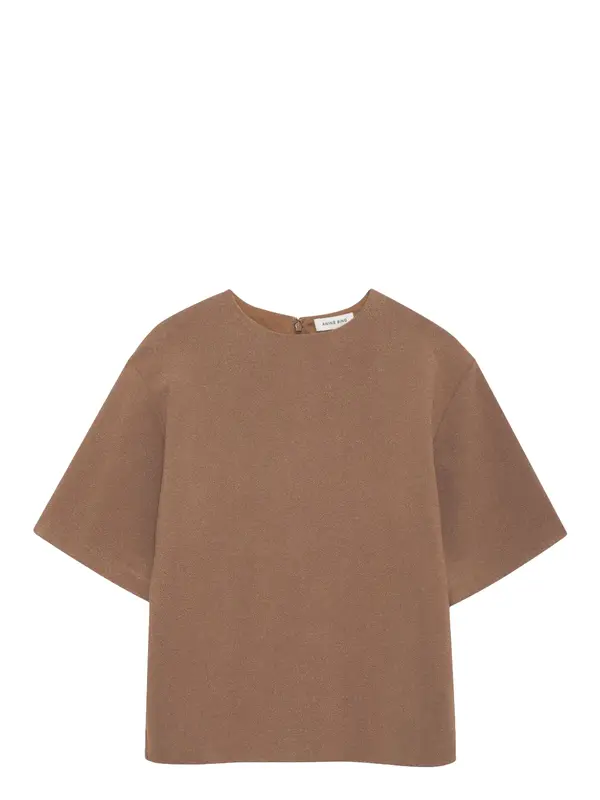 ANINE BING Maddie Crepe Blouse - Brown