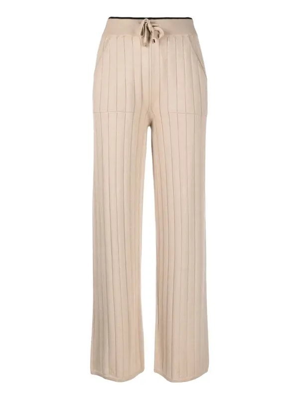 Lorena Antoniazzi Straight-leg Knit Trousers - Neutrals