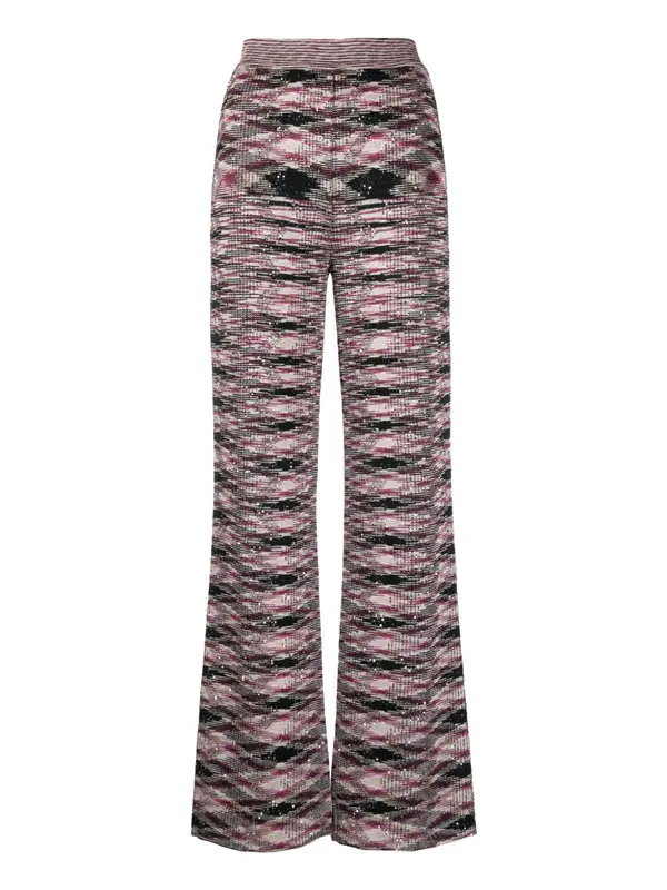 Missoni Patterned Intarsia Knit Flared Trousers - Black